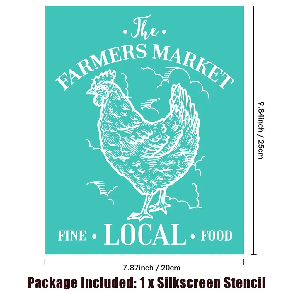 Трафарет для шелкографии "Farmers Market" 25х20 см, цвет 9