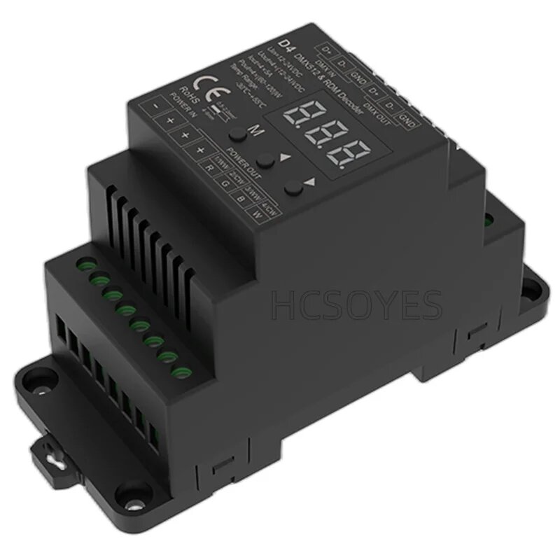 HCSOYES SKYDANCE D4 4CH RGBW DMX контроллер Черный, D4-B