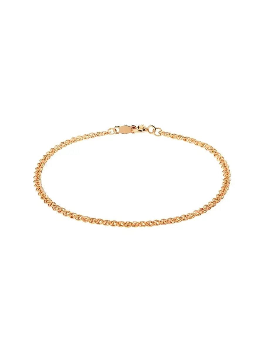 Браслет-цепочка, серебро, 925 проба, золочение