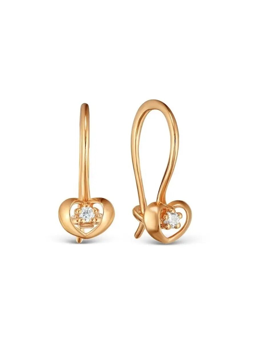 Серьги, серебро, 925 проба, фианит