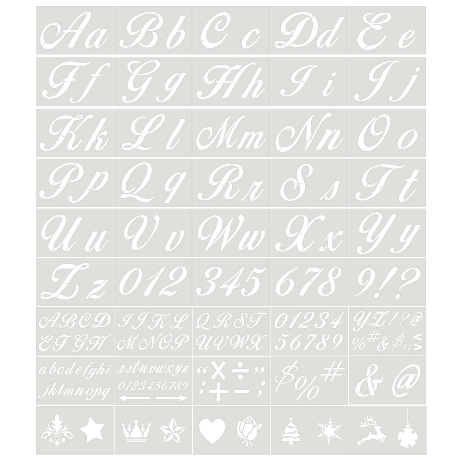45PCS Stencils Letter and Number Template Reusable Washable Alphabet Environment-friendly PET Art Craft Templates for Painting On Wood Scrapbooking Fabric Wall Door Decor Home Sign