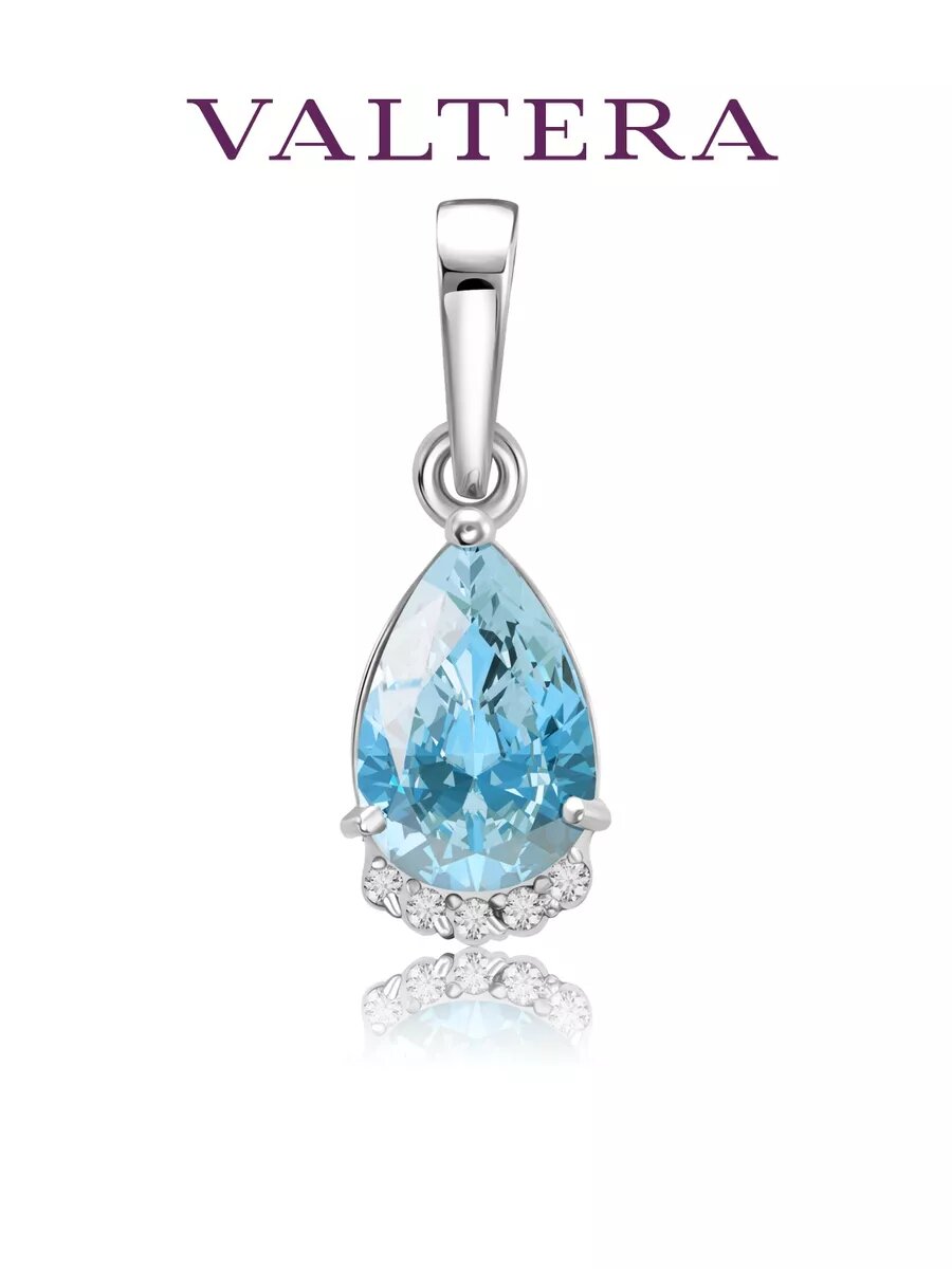 Подвеска, серебро, 925 проба, фианит