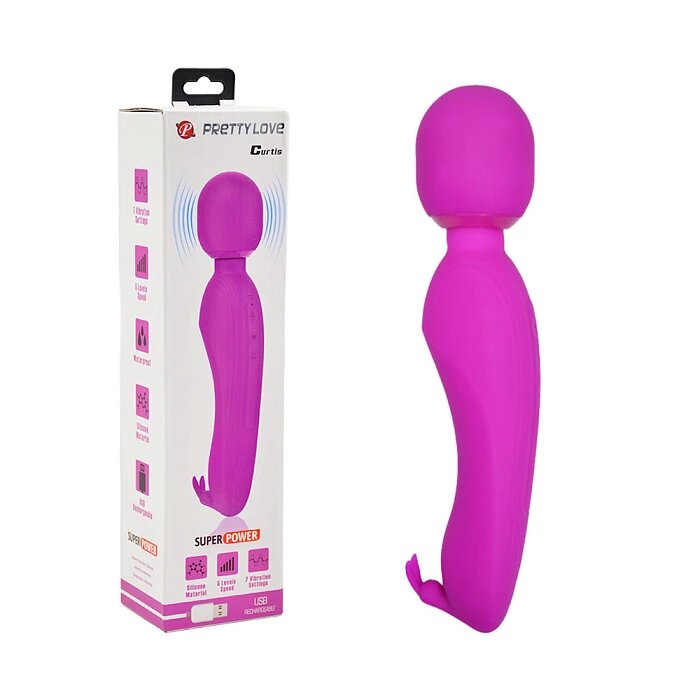 Вибромассажер Pretty Love Curtis, силикон, 7 режимов вибрации