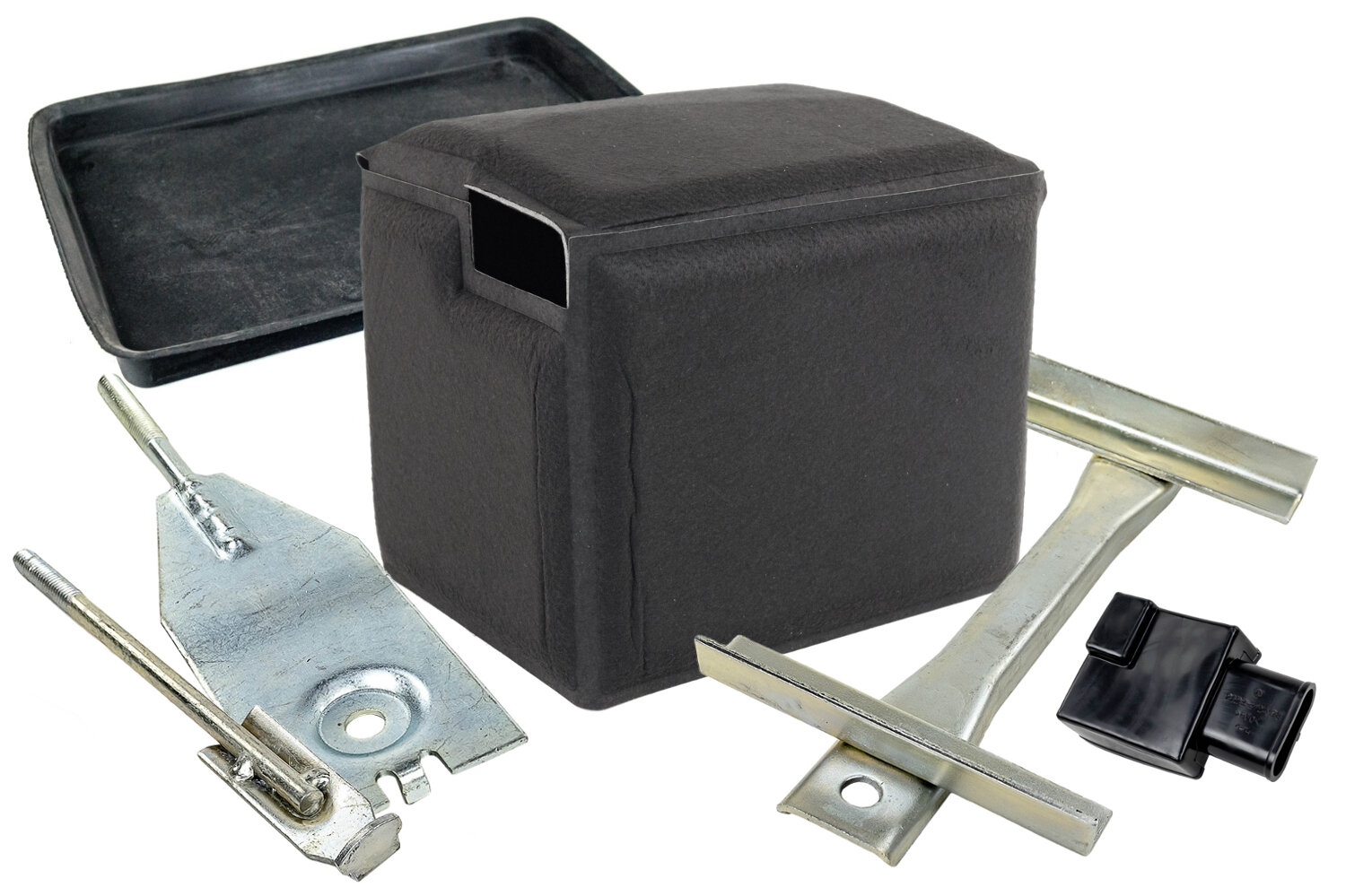 Крепление аккумулятора с термокейсом, резиновым ковриком и чехлом плюсовой клеммы для Шевроле Нива, Лада Нива Тревел