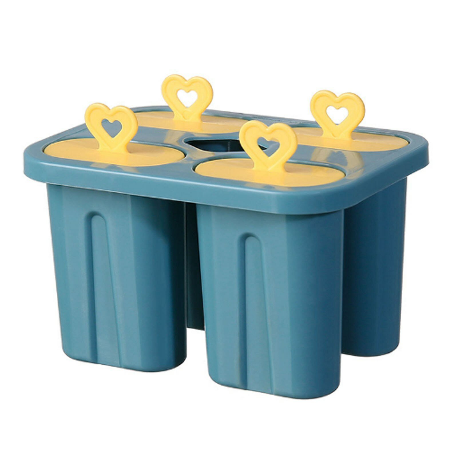 4 полость мороженого плесень легко выпустить ледяные плесени для детей взрослые подростки для вечеринки йогурт -сок сглажи палочки синие