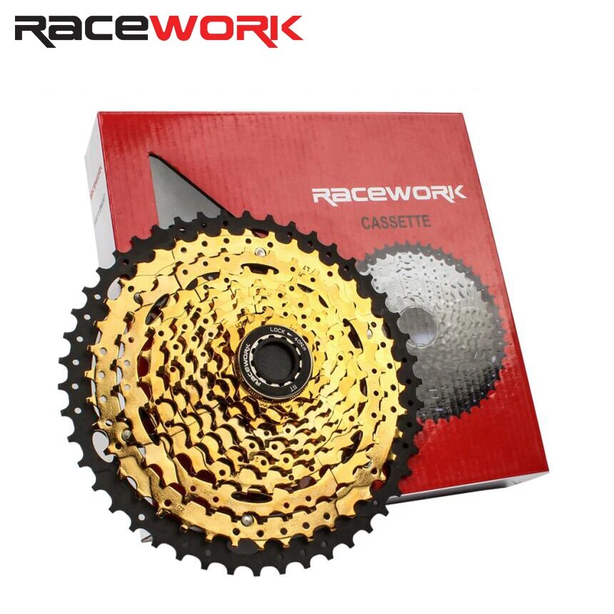 RACEWORK 10-скоростная кассета для горного велосипеда 11-42/46/50T золотая 11-42T