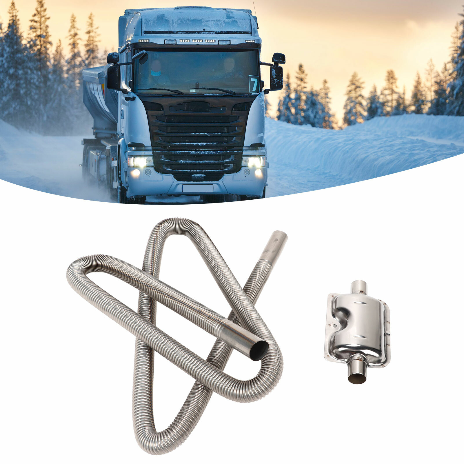 Выхлопная труба обогревателя стояночного воздуха с глушителем, топливный бак из нержавеющей стали, вентиляционный шланг для дизельного газа, 2,5 см, внутренний диаметр 200 см