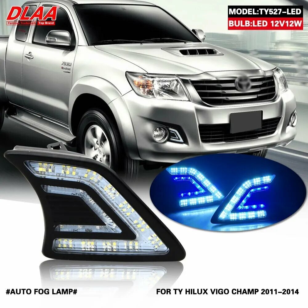 Фары автомобильные, арт. D-Hilux-12-14-Silver