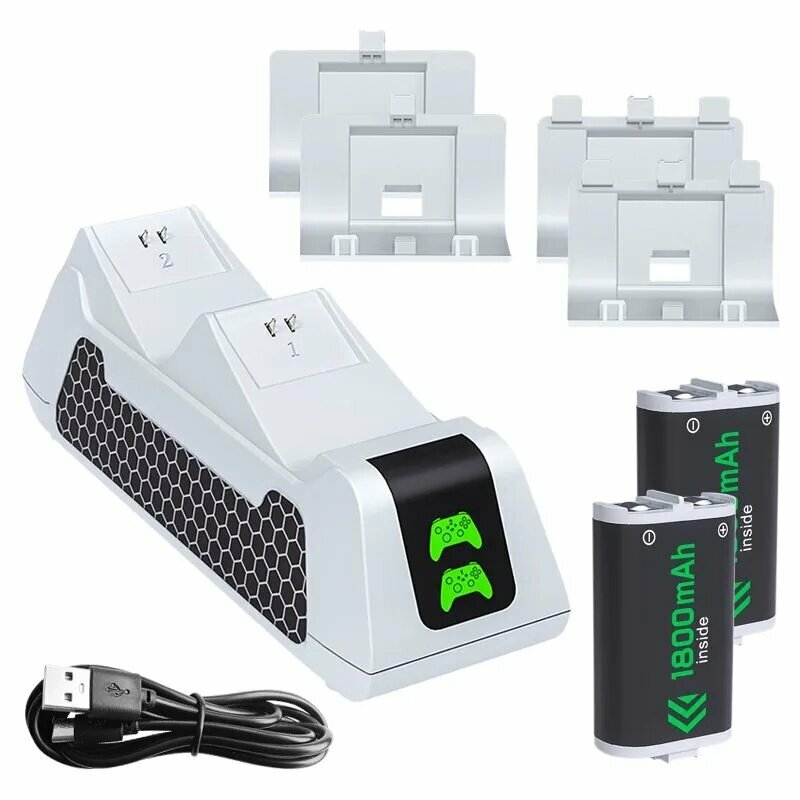Зарядная станция Xbox Series S/X - Xbox One Dobe Charging Dock+2 шт АКБ 1800 mAh