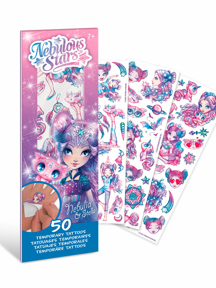 Временные переводные татуировки Nebulous Stars , Небулия и Стелла (3 листа) Серия Space 11458-1_NSDA