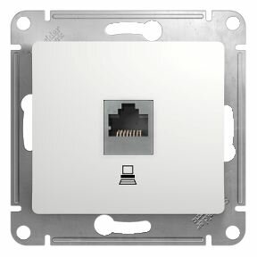 Розетка компьютерная RJ45 кат.5E, Белый Glossa GSL000181K