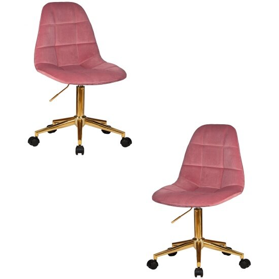 Кресло для персонала Dobrin офисное MONTY GOLD (розовый велюр (MJ9-32))(2 шт/уп)