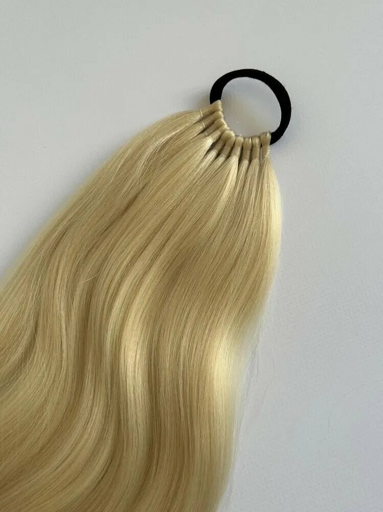 Хвост на резинке накладной длинный шиньон, коса из искусственных волос