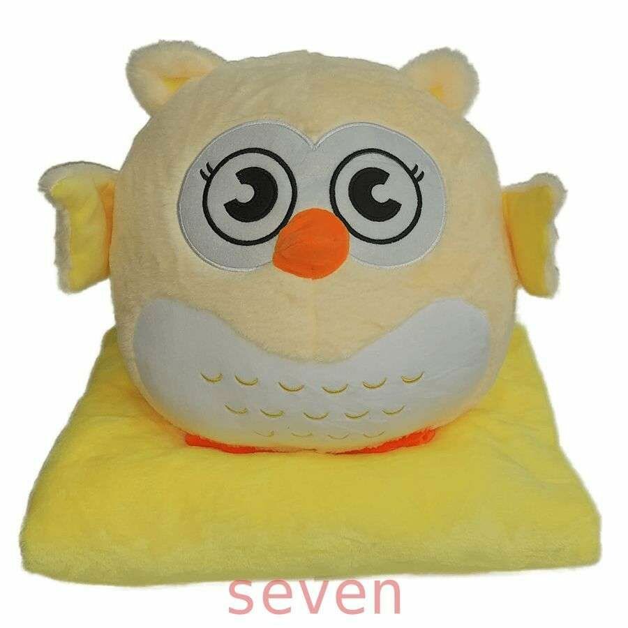 Мягкая игрушка "Сова", текстиль, 3 в 1, 120 см x 155 см, светло-жёлтая — фото 1