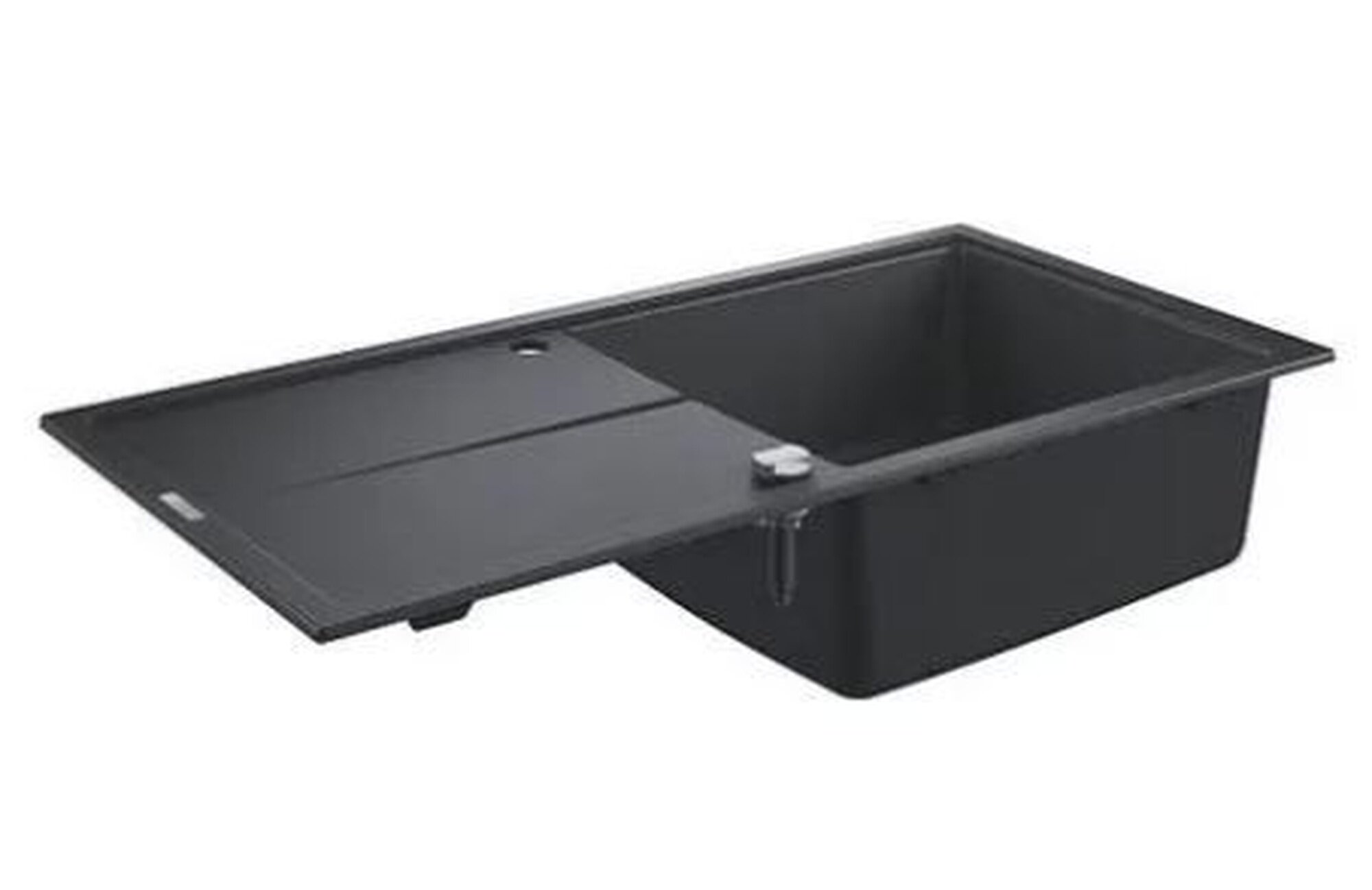 Мойка Grohe K400, кварцевый композит, черная, с крылом, 100x50 см