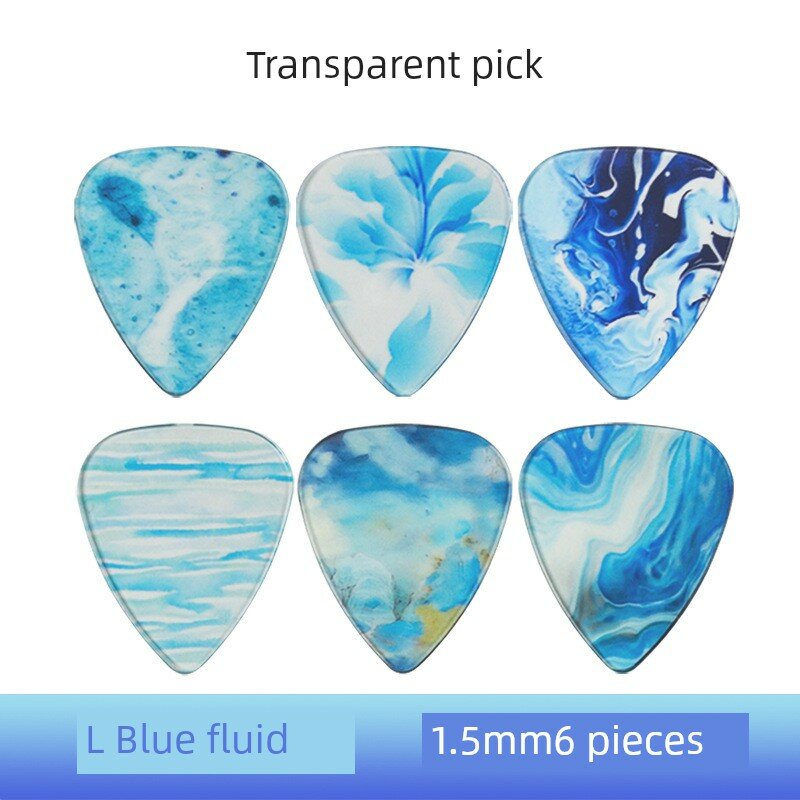 Набор из 6 плястромов Blue Fluid для акустической гитары - толщина 1.5 мм
