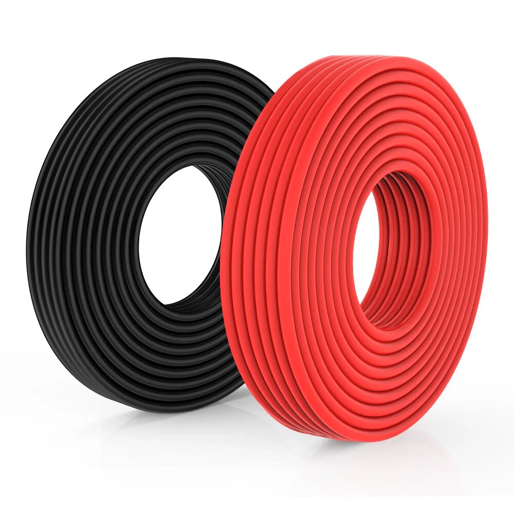 CONEPY Силиконовые медные провода 12AWG-30AWG 16-65 футов 24 АВГ, Black and Red, 10M-32.81 Feet