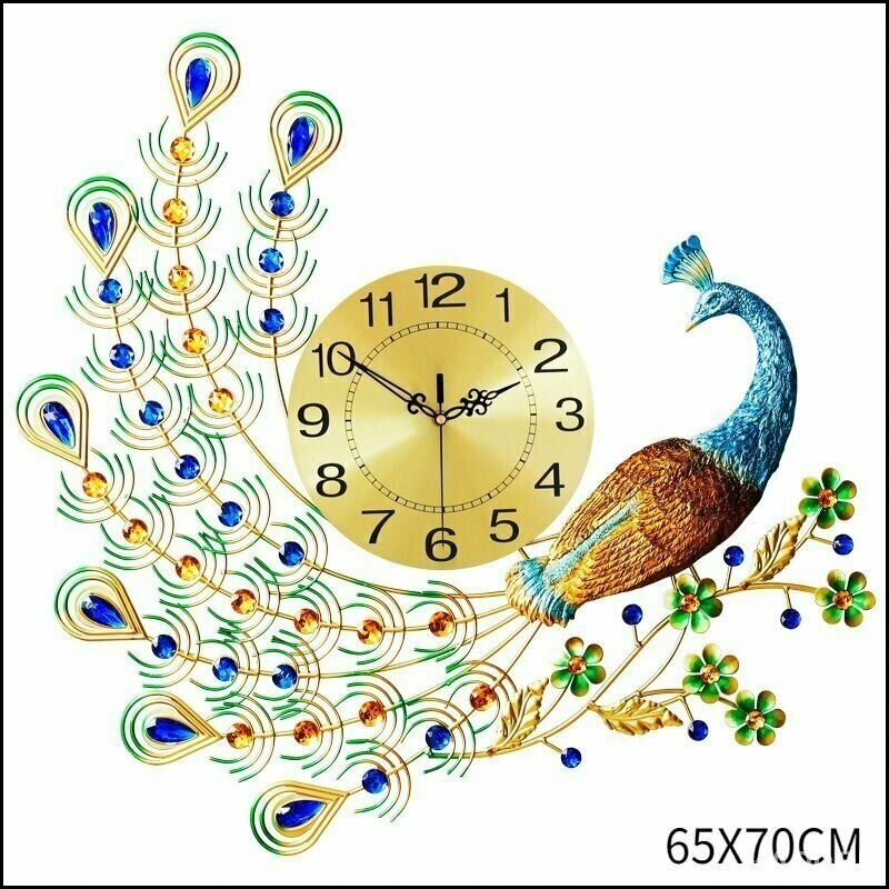 Настенные часы с благоприятным павлином