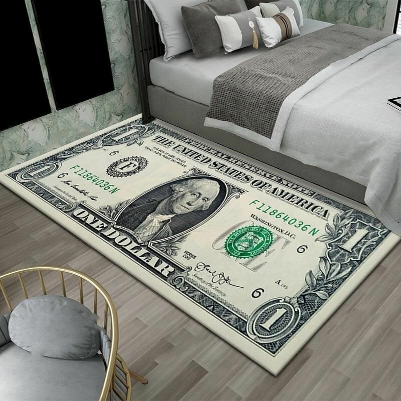 Ковер в виде долларовой купюры США 40*60 см, нескользящий и износостойкий