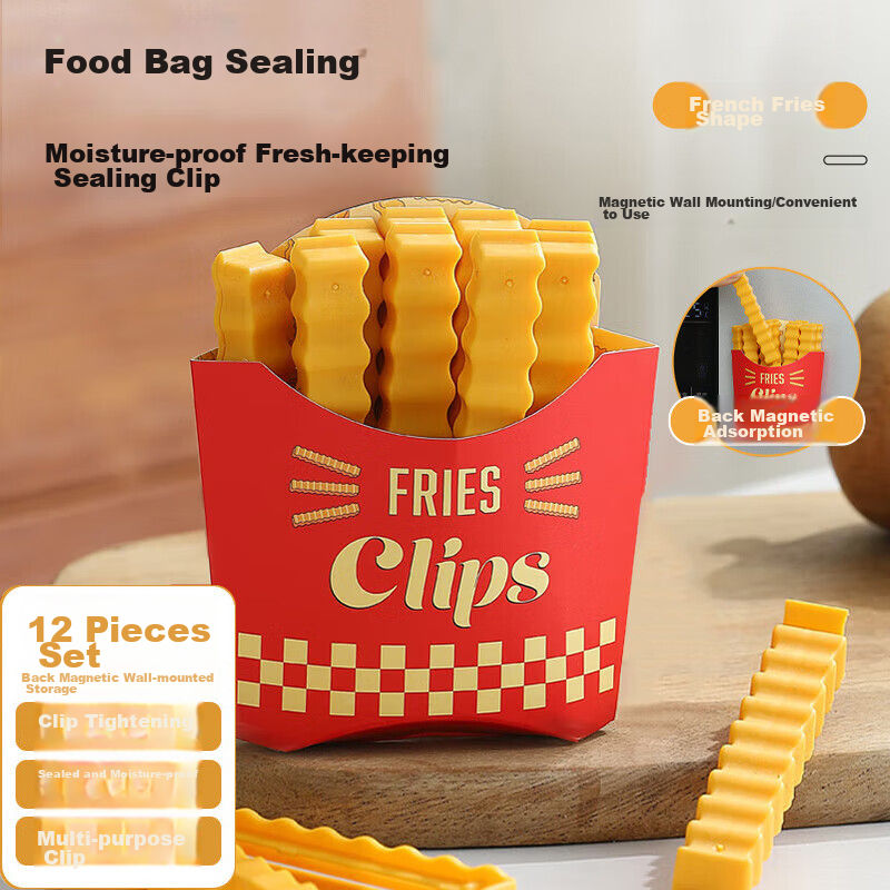 Baijie Food Sealing Clips, Snack Clips, Moisture-Proof Clips, Food Clips, Snack Bag Clips, Tea Bag Clips, 12 Pieces