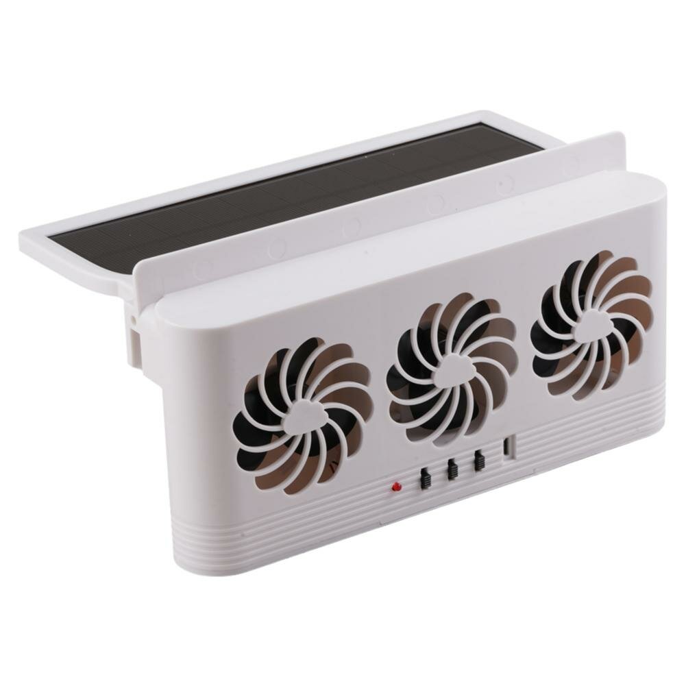 Портативный солнечный вентилятор для окон автомобиля, 3 вентилятора, устранение запахов, USB и батарея