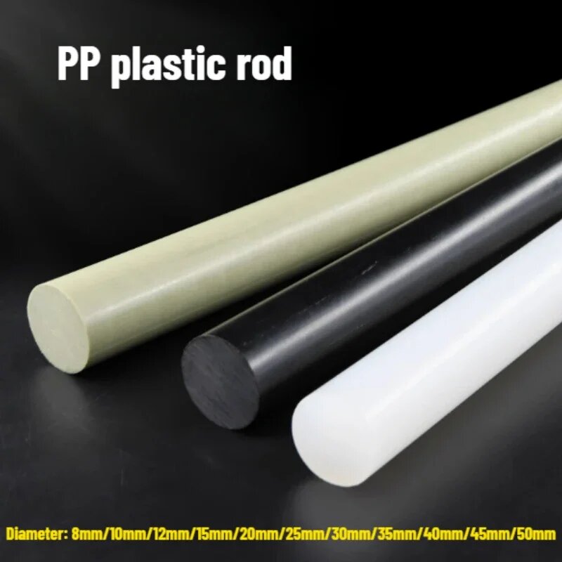 Полипропиленовые стержни 1/2 шт, черный, белый, серый, 8-50 мм 20x500mm 1Pcs, Black