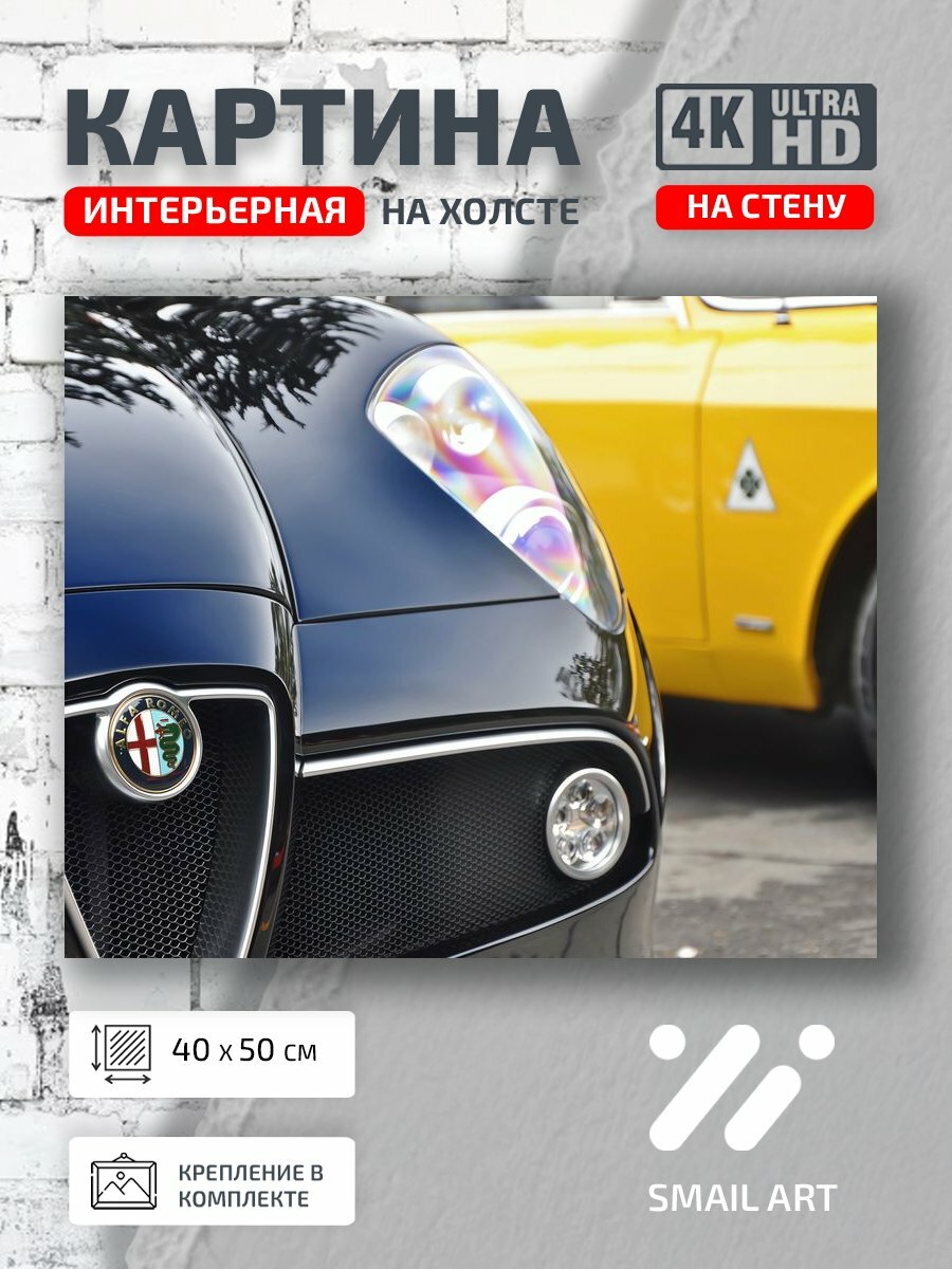 Картина на холсте интерьерная 40 на 50 на стену Логотип Car для офиса авто дизайн интерьер