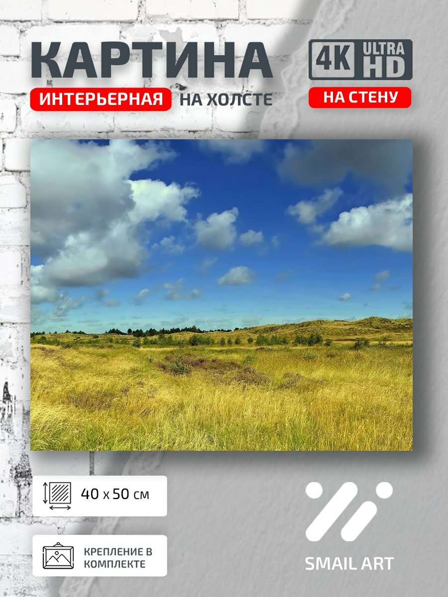 Картина на холсте интерьерная 40 на 50 на стену Облака Landscape для спальни пейзаж декор