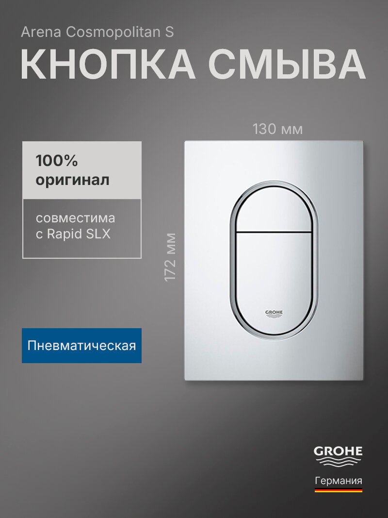 Кнопка смыва для инсталляции Grohe Arena Cosmopolitan, хром, 37624000