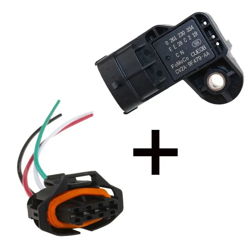 Совершенно новый датчик абсолютного давления в коллекторе, датчик карты для Ford Fiesta MK6 Focus MK3 Escape 1,6 0261230334 CV2A9F479AA 1751185 Sensor and Plug