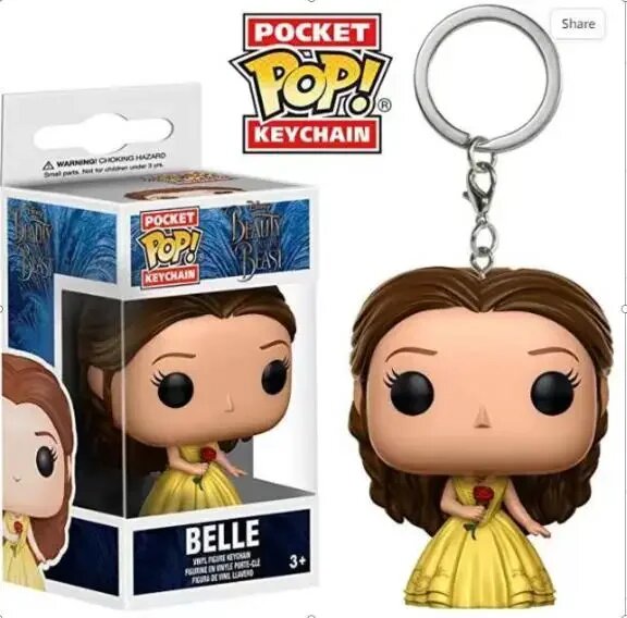 FUNKO Pop Disney брелок игрушка Красавица и чудовище Belle Frozen Эльза Анна Ариэль Рапунцель Золушка ПВХ фигурка Коллекция Модель игрушки