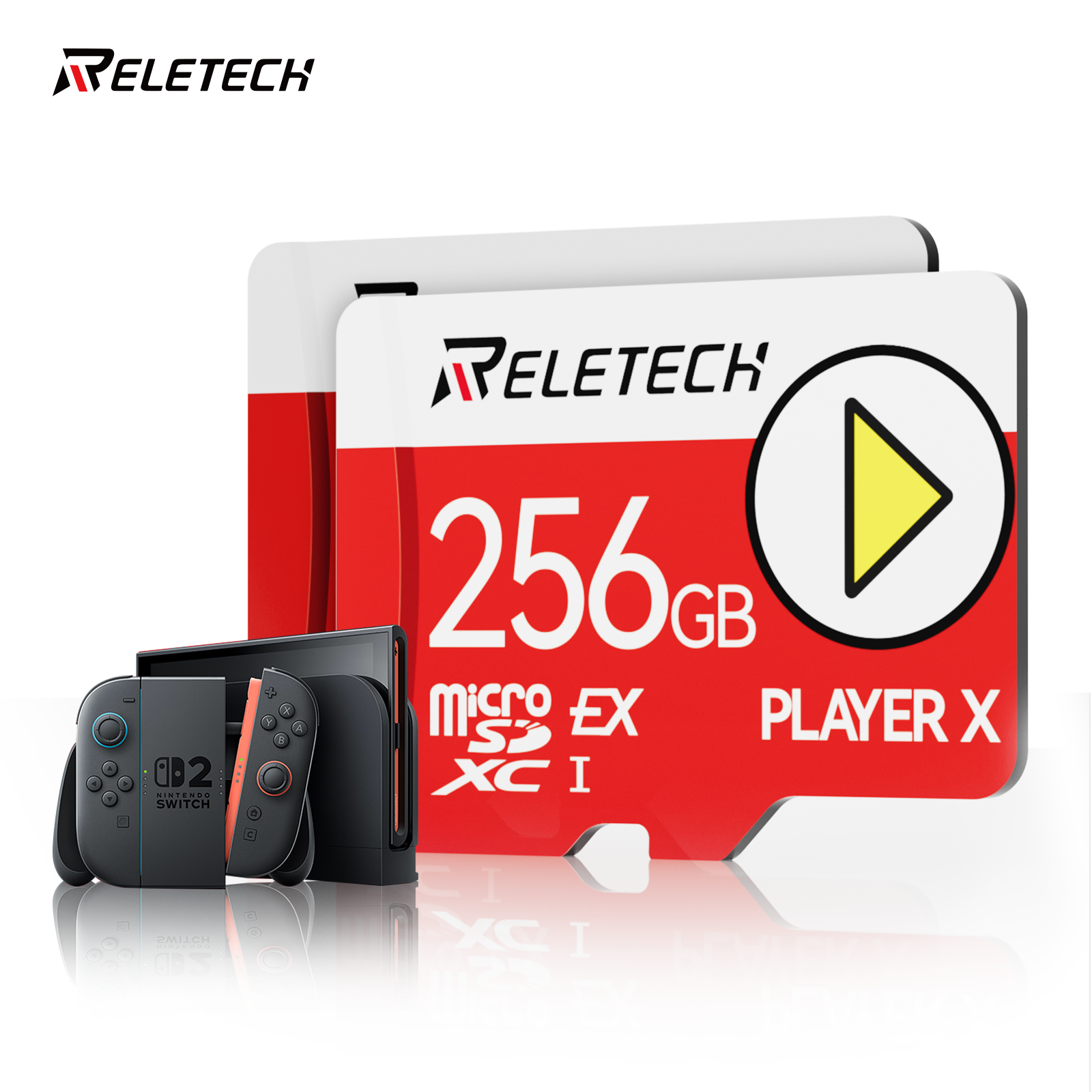 Карты памяти Reletech Express MicroSDXC 256 ГБ для Nintendo Switch 2, R/W 810/700 МБ/с, Пожизненная ограниченная гарантия
