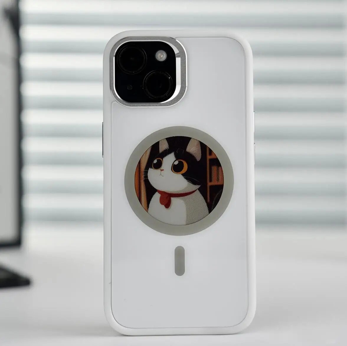 Чехол для телефона с E-ink дисплеем 2,53 дюйма, беспроводная передача фото, DIY iPhone13, white