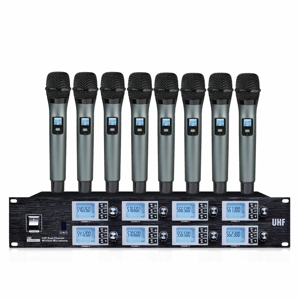 UHF Радиосистема с 8 ручной микрофон беспроводной Система голосового вещания
