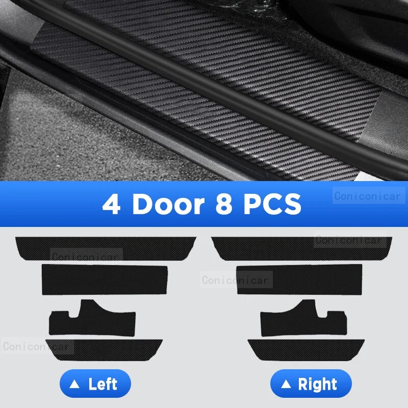 Для CHANGAN UNI-S 2023 2024 2025 автомобильные пороги, накладка на порог, защита интерьера, имитация углеродного волокна, аксессуары 8 PCS