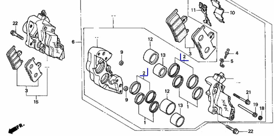 Уплотнение тормозного поршня; Артикул Honda: 06451KV3405 (Оригинал)