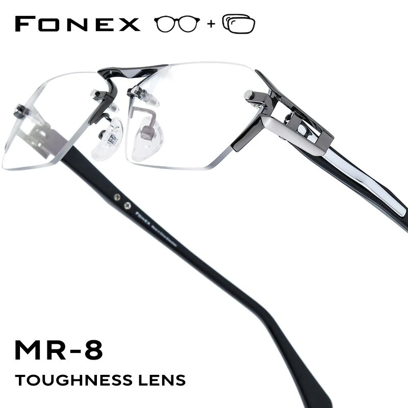 FONEX MR-8 прогрессивные очки, серый C2, анти-синий луч + фото-серый