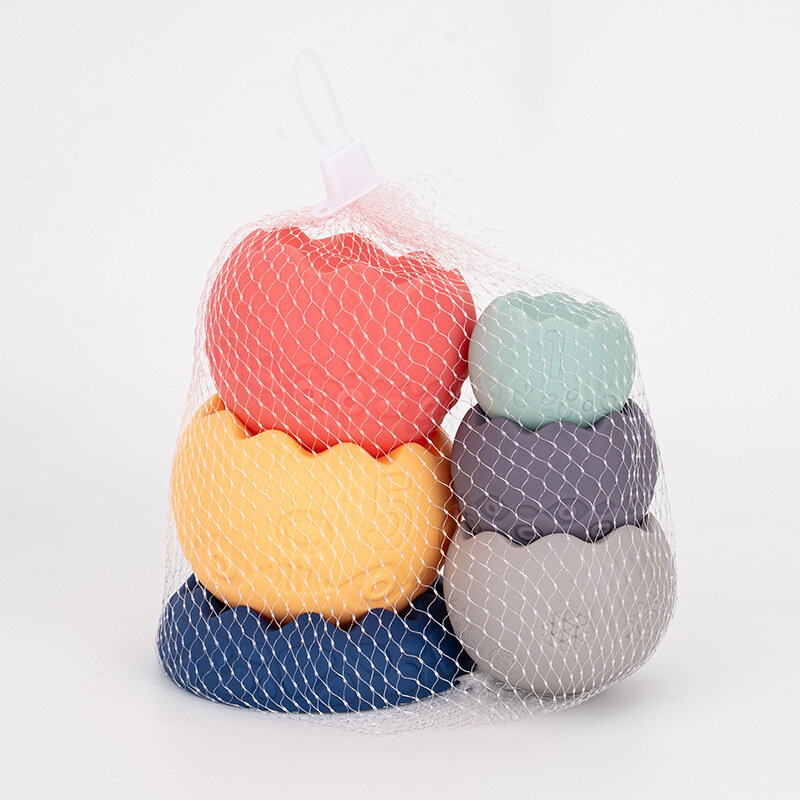 Мягкие резиновые яйцевидные строительные блоки с цифрами для развития захвата и когнитивной игры у младенцев