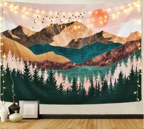 Печатный гобелен на стену в спальню