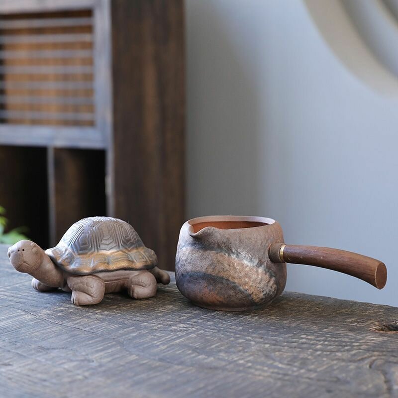 Японский стиль грубой керамики, позолоченный чайный фильтр, интегрированный фильтр для чая, разделитель, чашка для чая, фильтр для чайных листьев, украшение для чайного питомца