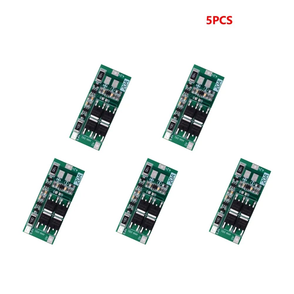 Литиевая плата защиты батареи 2S 20A, 5 PCS