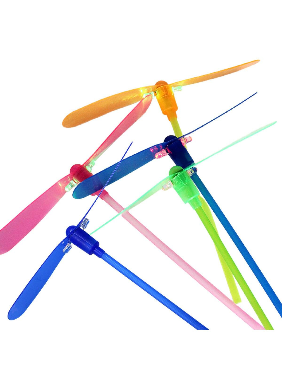 1 упаковка из 5 светящихся и мигающих бамбуковых стрекоз (случайный цвет)