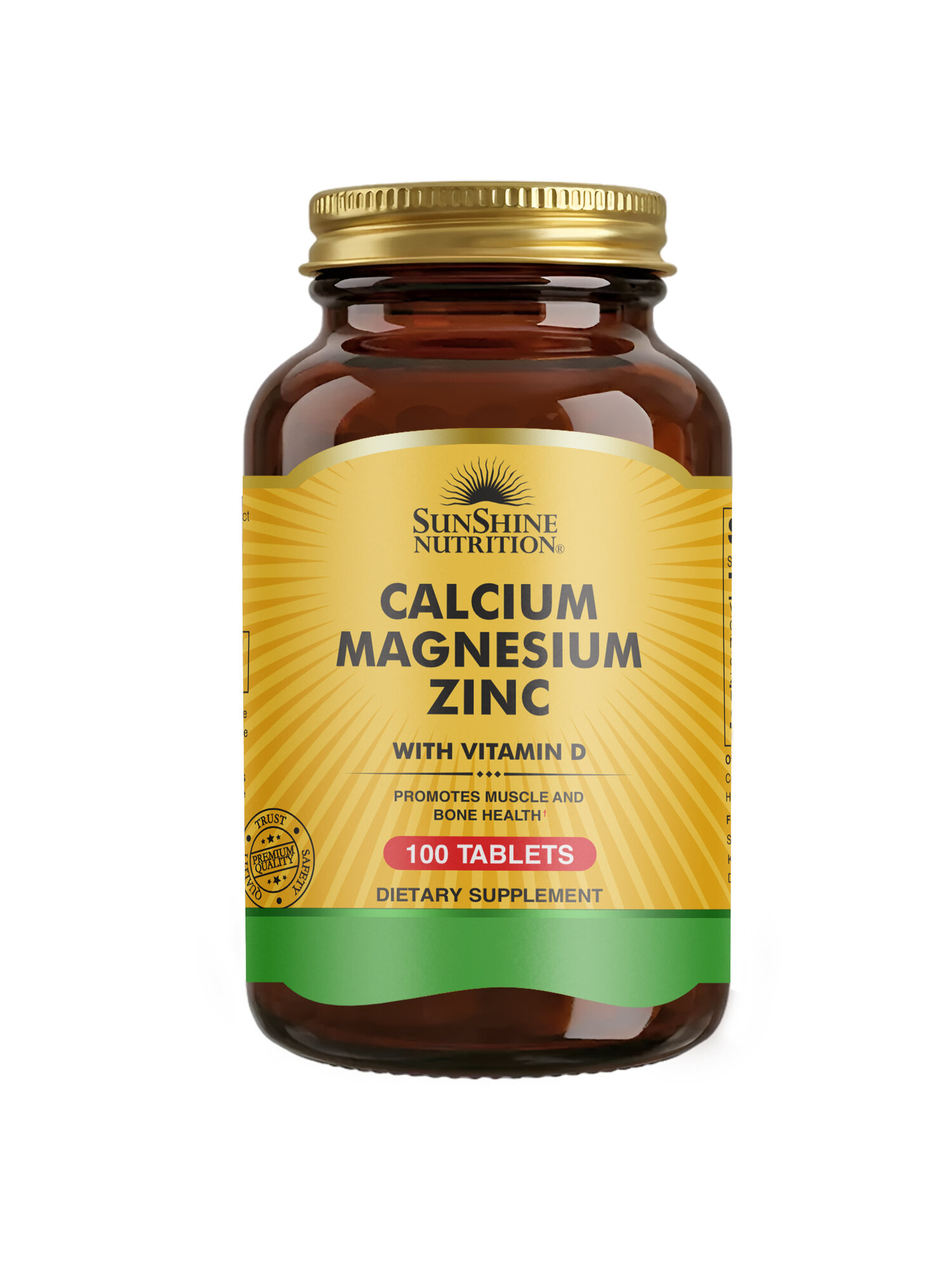 Витамины SunShine Calcium Magnesium Zinc+vit D3, для костей и зубов, 100 таблеток