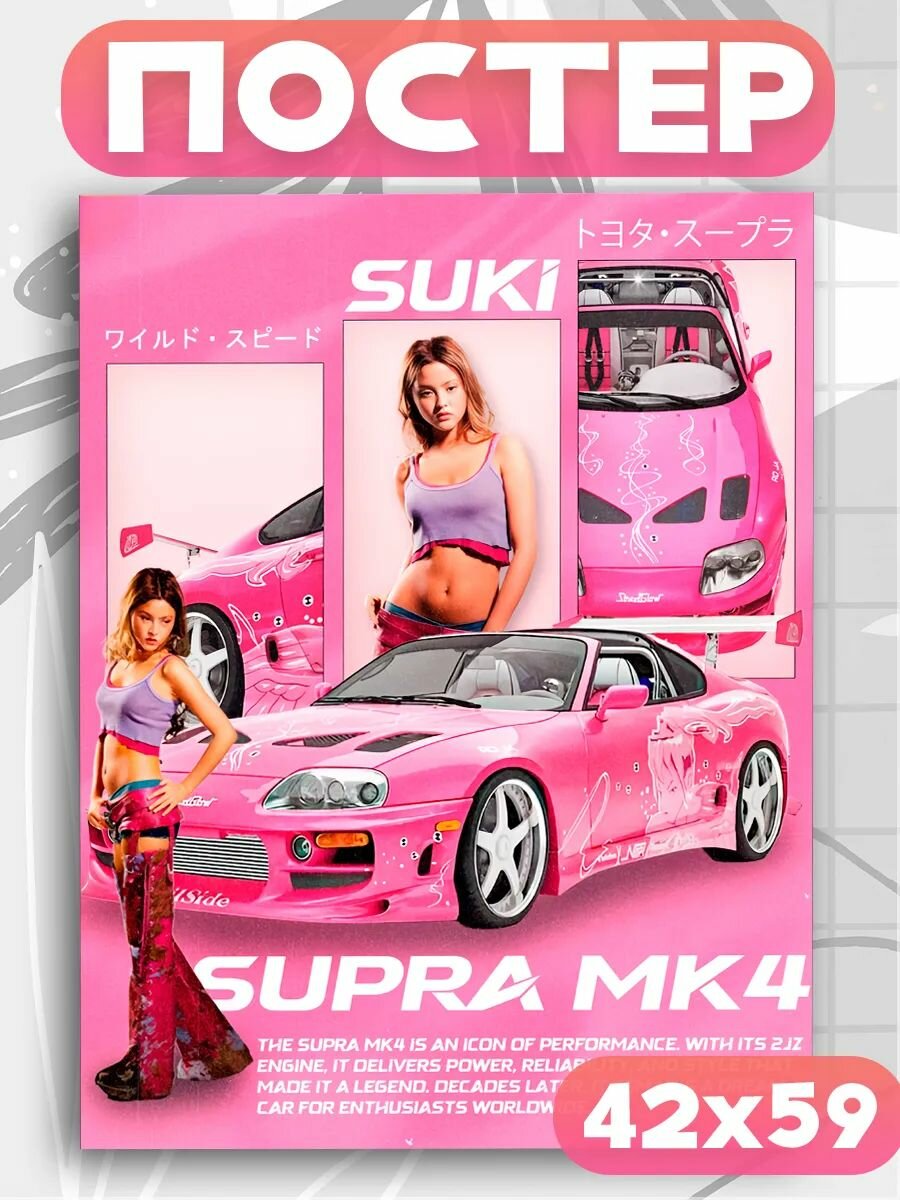 Постер на стену Toyota supra y2k pinterest , плакат 1шт, А2 размер.