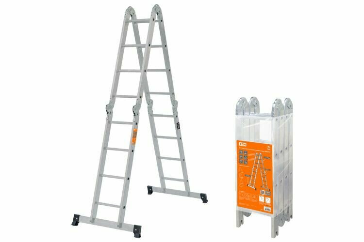 Лестница-трансформер алюминиевая ЛТА4х4, 4 секции по 4 ступени, h 433/209/117 см, 11,7 кг TDM