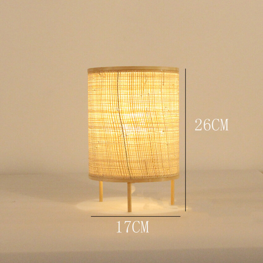 Японский ретро-светильник из рафии в новом китайском стиле для спальни, чайной комнаты, ресторана в пасторальном стиле,