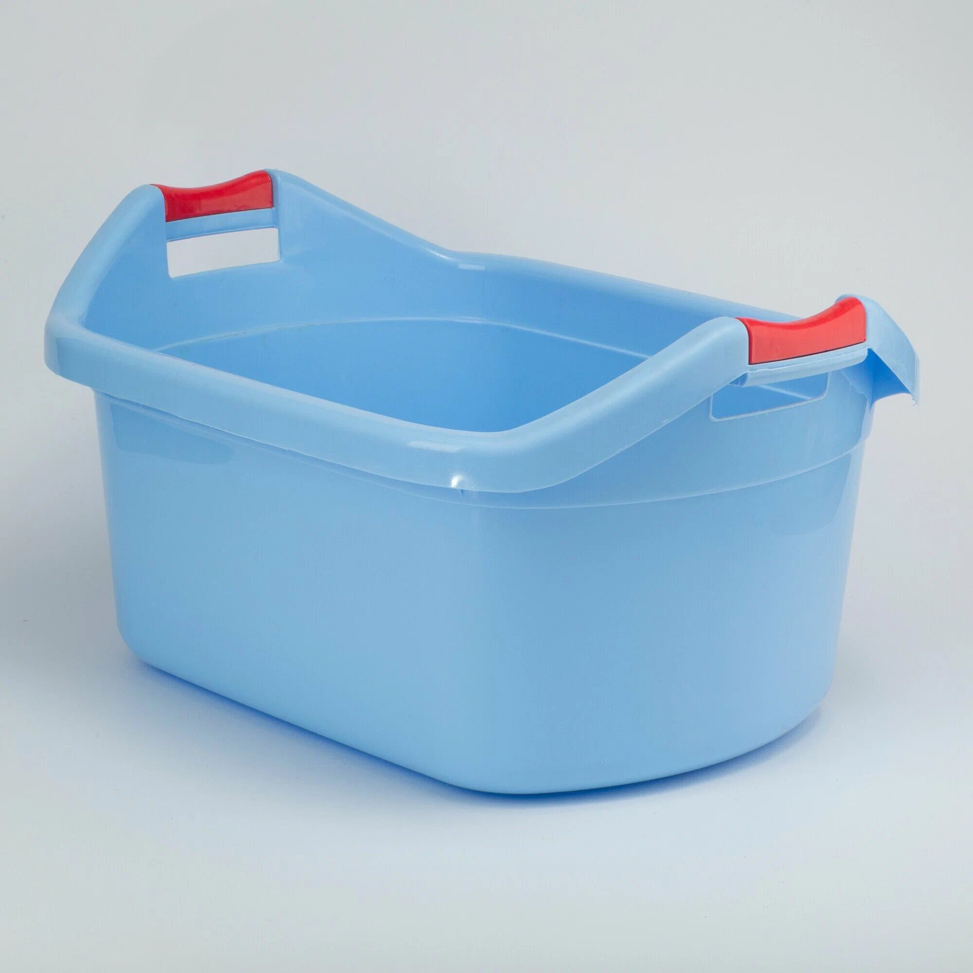 Таз пищевой усиленный, прямоугольный, ручки, особо прочный, микс, Радиан 40 л.