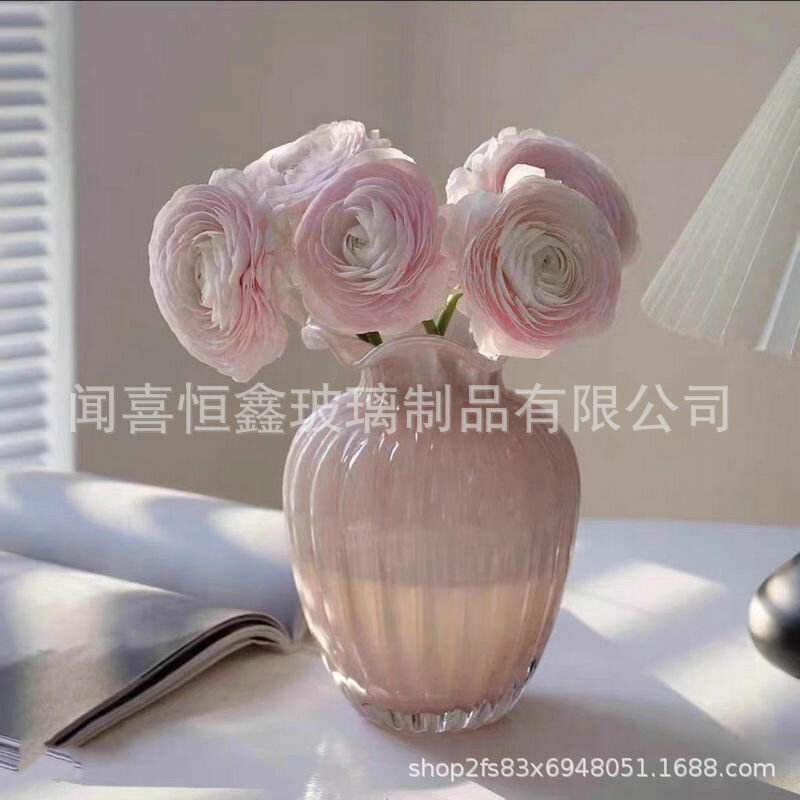 Винтажная стеклянная ваза Fenton цвета молочного нефрита для гостиной, цветочная композиция, нишевый высококачественный гидропонный декоративный вазон для свежих цветов