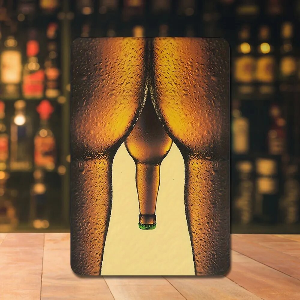 Винтажная металлическая пластина для пива, прямоугольная железная картина, настенное искусство, украшение для домашнего бара