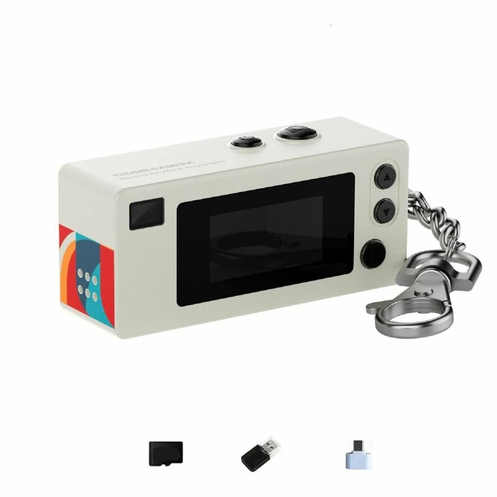 Мини-камера Night Shoot на брелоке, Белый - С TF-картой